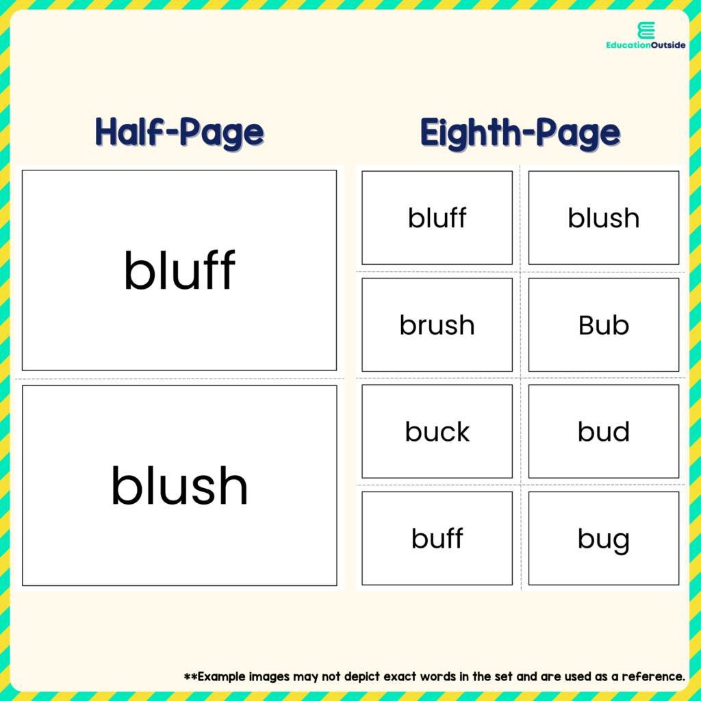 Short u Flashcards - 3 Sizes Included!