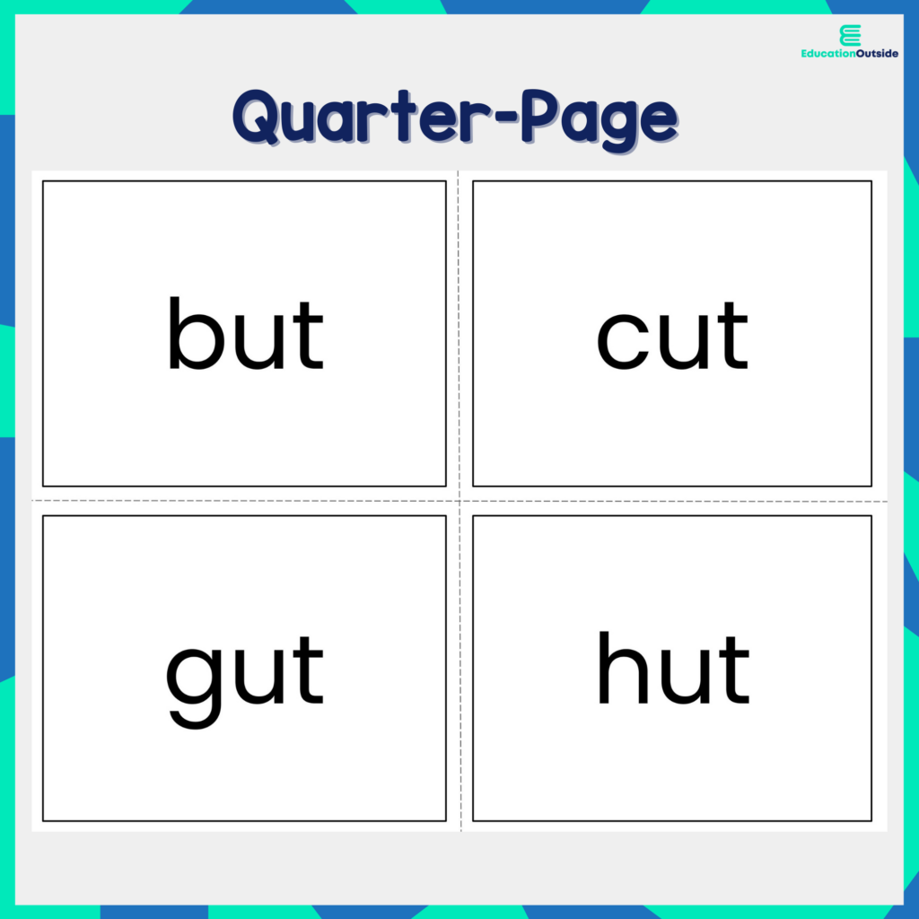 Short u Word Family Flashcards (-ut, -ug, -uck, -ush, -ub) - 3 Sizes ...