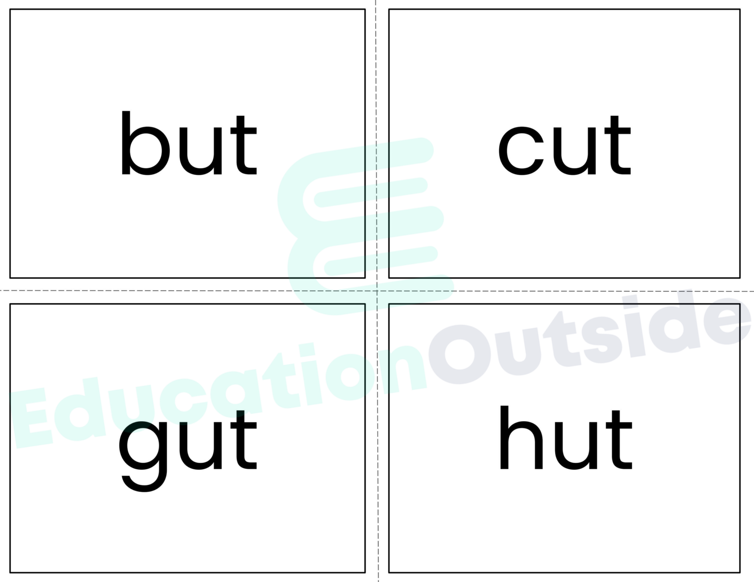 Short u Word Family Flashcards (-ut, -ug, -uck, -ush, -ub) - 3 Sizes ...