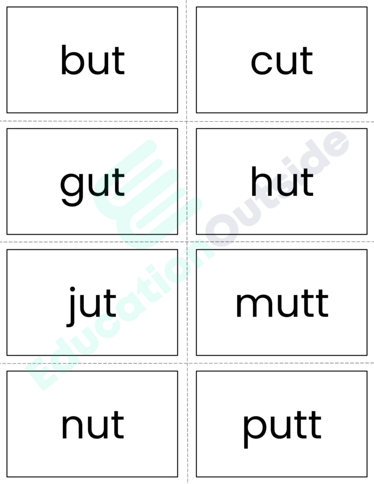 Short u Word Family Flashcards (-ut, -ug, -uck, -ush, -ub) - 3 Sizes ...