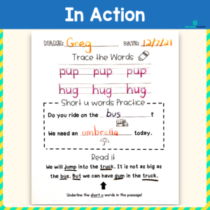 Short Vowel u Worksheets - No Prep - Print and Practice