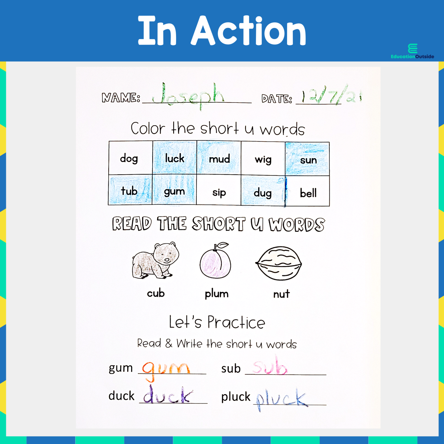 Short & Long u Worksheet Packet - 20 Worksheets Included!