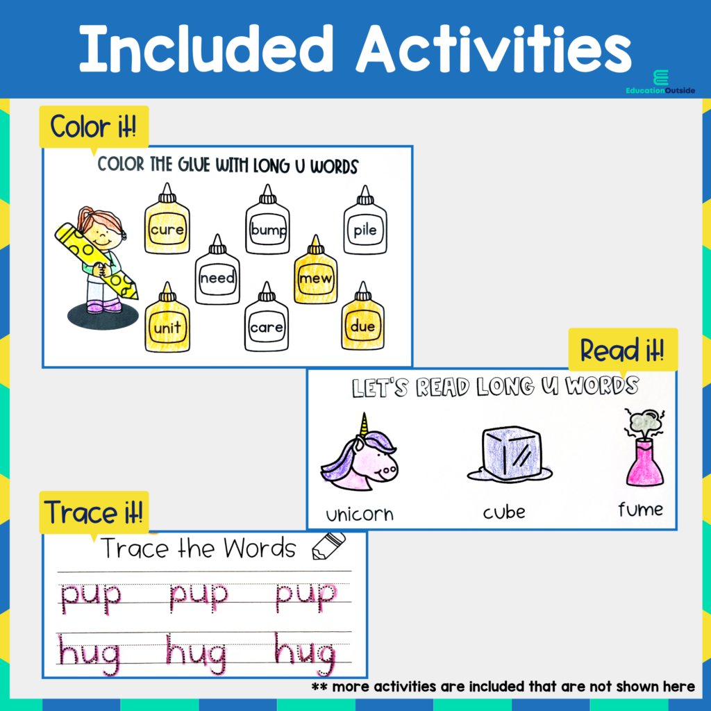 Short & Long u Worksheet Packet - 20 Worksheets Included!