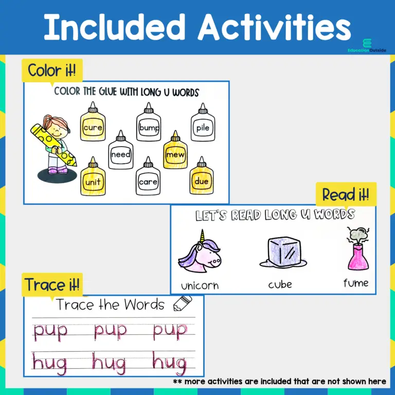 Short & Long u Worksheet Packet - 20 Worksheets Included!