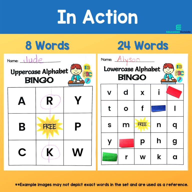 Alphabet Bingo - 8 and 24 Square Grids Included!