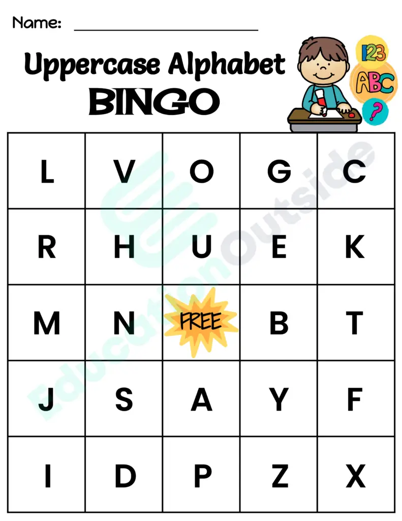 Alphabet Bingo - 8 and 24 Square Grids Included!