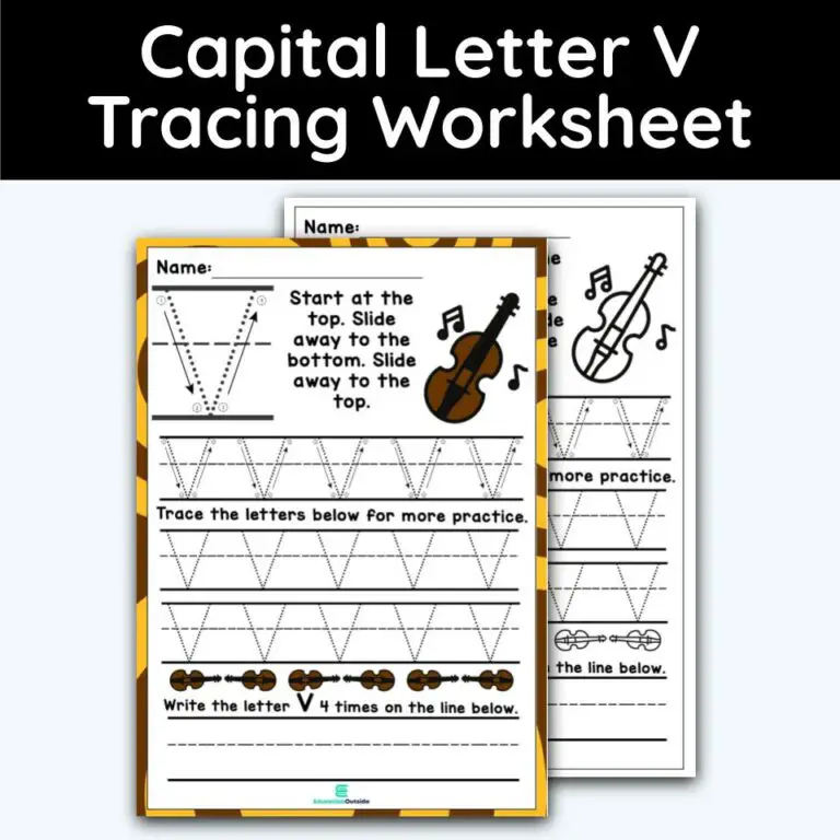 Capital Letter V - Tracing Worksheet