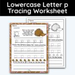 Lowercase Letter p - Tracing Worksheet