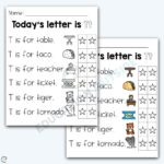 Letter T - Basic Sentences Worksheet