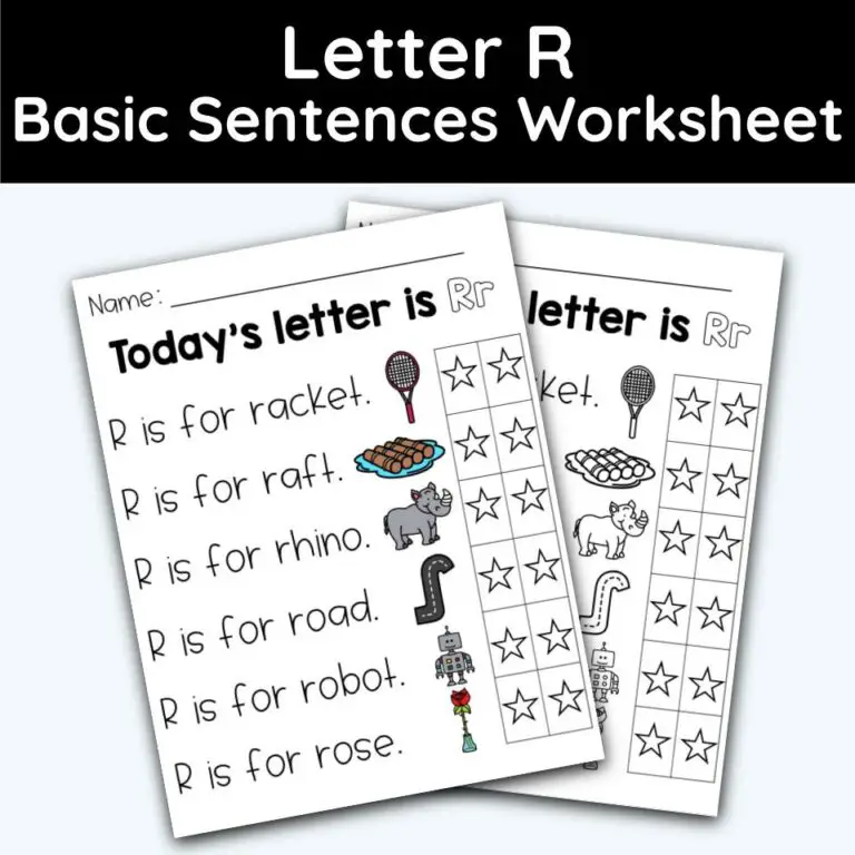 Letter R - Basic Sentences Worksheet