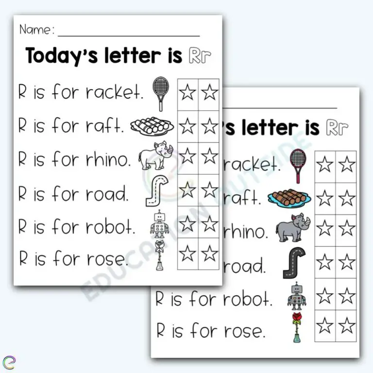 Letter R - Basic Sentences Worksheet