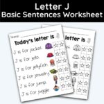 Letter J - Basic Sentences Worksheet