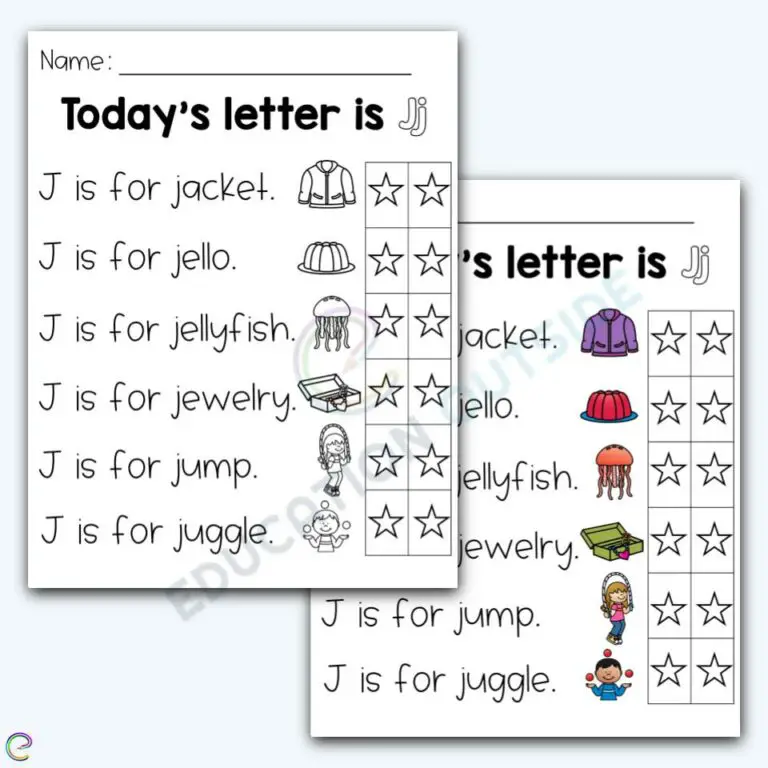 Letter J - Basic Sentences Worksheet