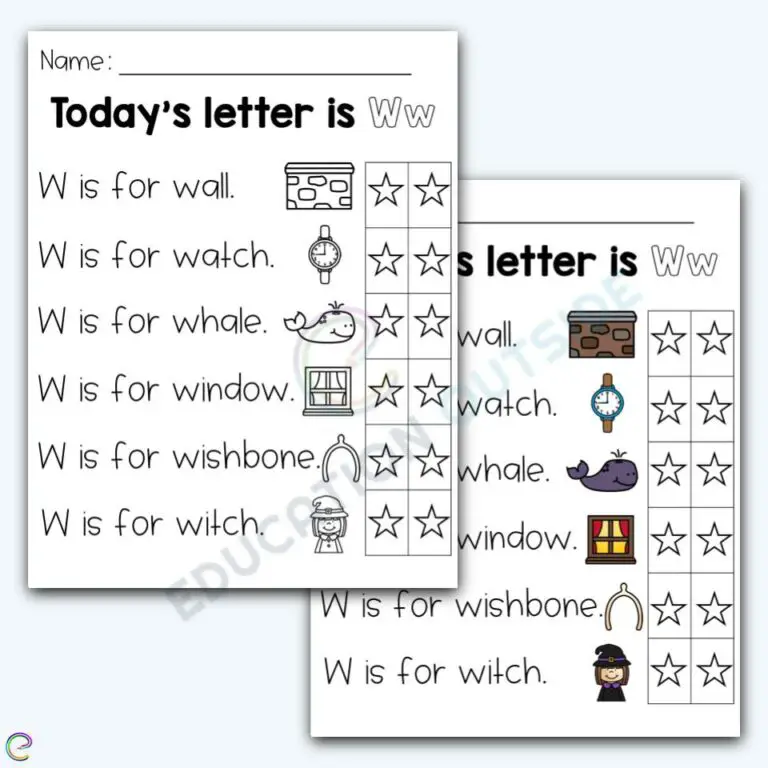 Letter W - Basic Sentences Worksheet
