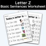 Letter Z - Basic Sentences Worksheet