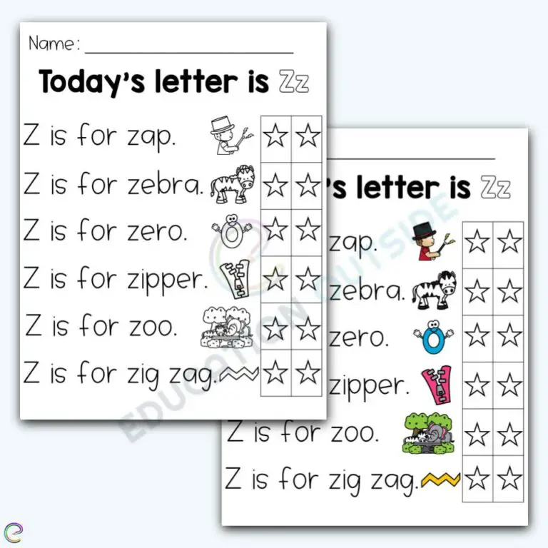Letter Z - Basic Sentences Worksheet