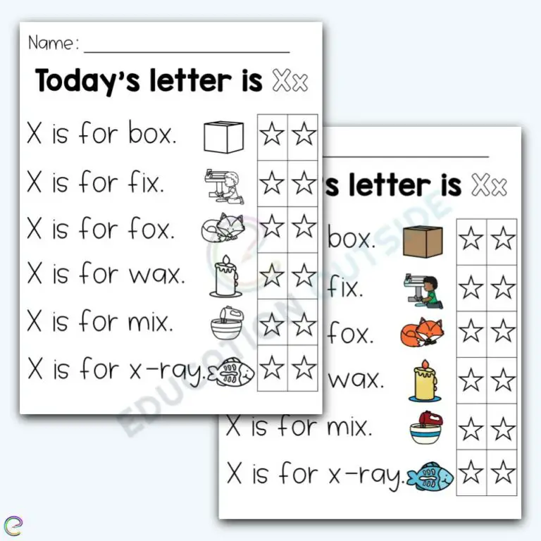Letter X - Basic Sentences Worksheet