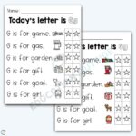 Letter G - Basic Sentences Worksheet