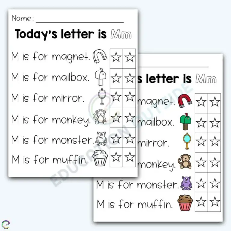 Letter M - Basic Sentences Worksheet