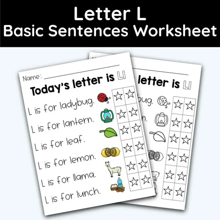 Letter L - Basic Sentences Worksheet