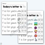 Letter Y - Basic Sentences Worksheet