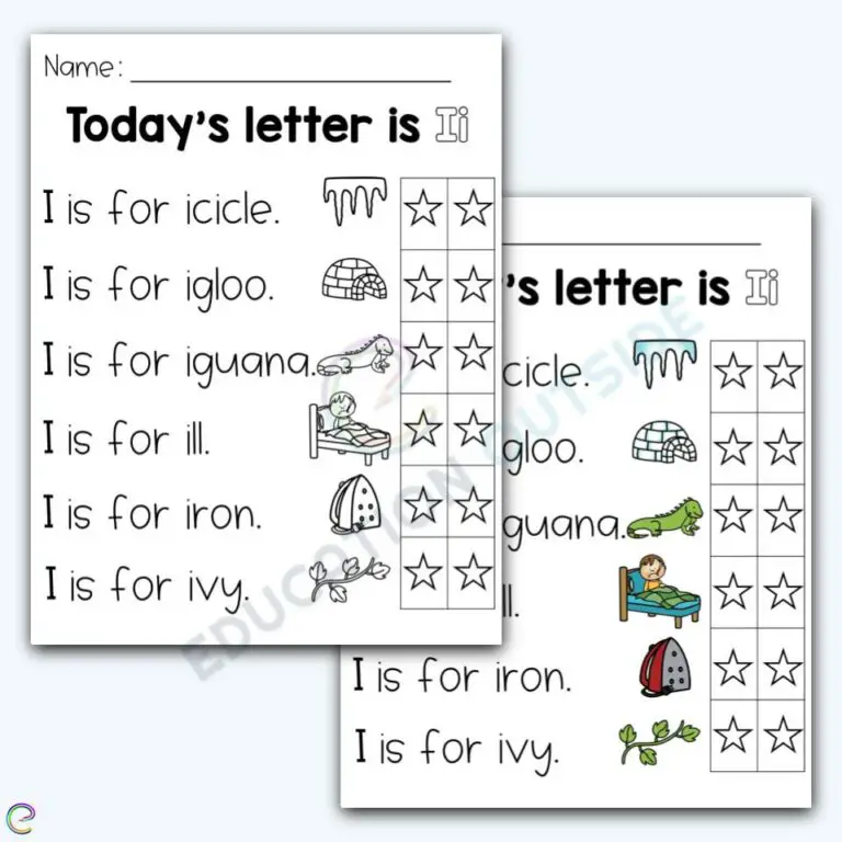 Letter I - Basic Sentences Worksheet