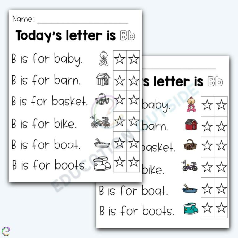 Letter B - Basic Sentences Worksheet
