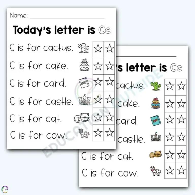 Letter C - Basic Sentences Worksheet
