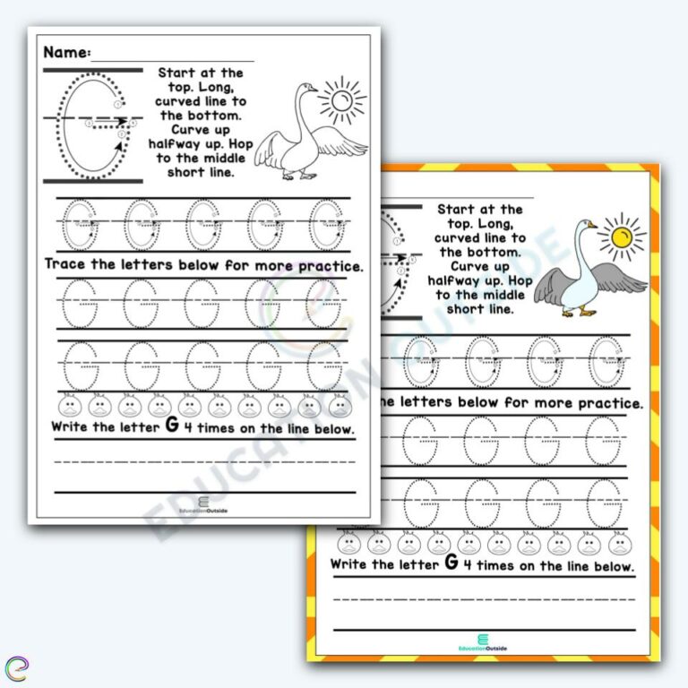 Capital Letter G - Tracing Worksheet
