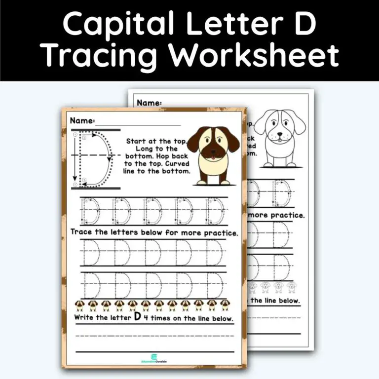 Capital Letter D - Tracing Worksheet