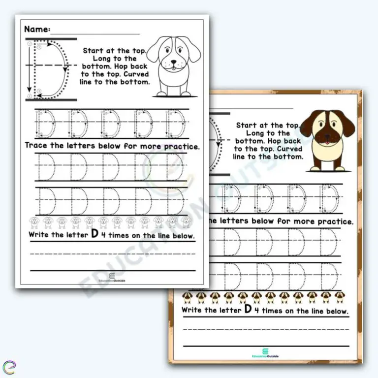 Capital Letter D - Tracing Worksheet