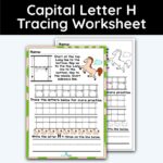 Capital Letter H - Tracing Worksheet