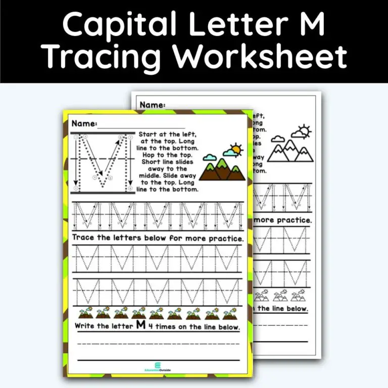 Capital Letter M - Tracing Worksheet