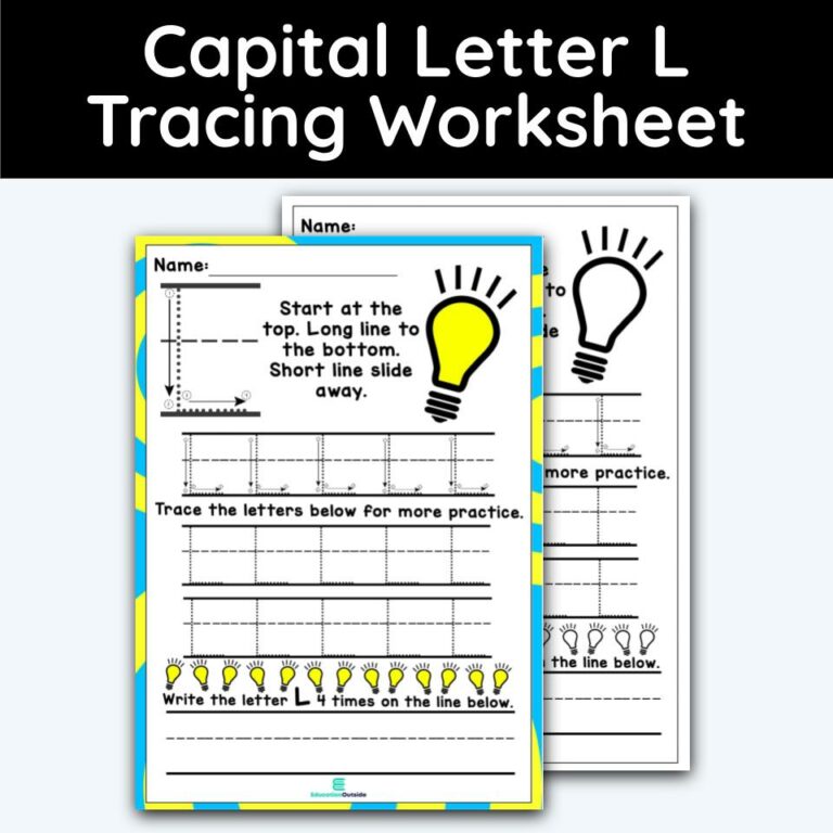Capital Letter L - Tracing Worksheet