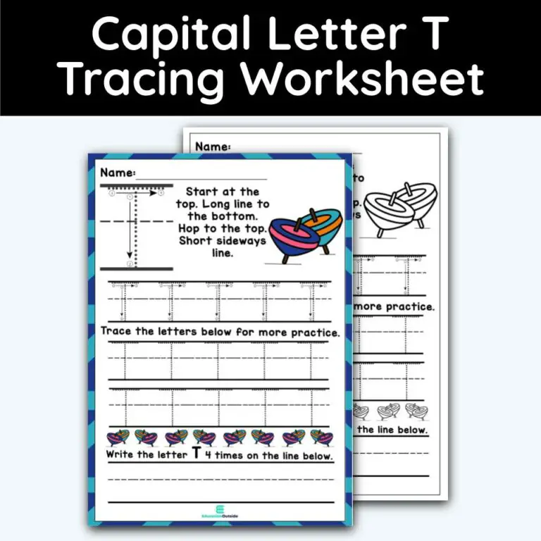 Capital Letter T - Tracing Worksheet