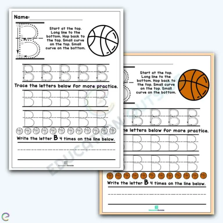 Capital Letter B - Tracing Worksheet