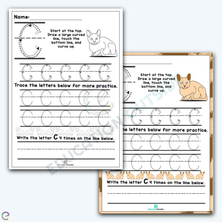 Capital Letter C - Tracing Worksheet