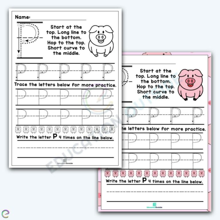 Capital Letter P - Tracing Worksheet