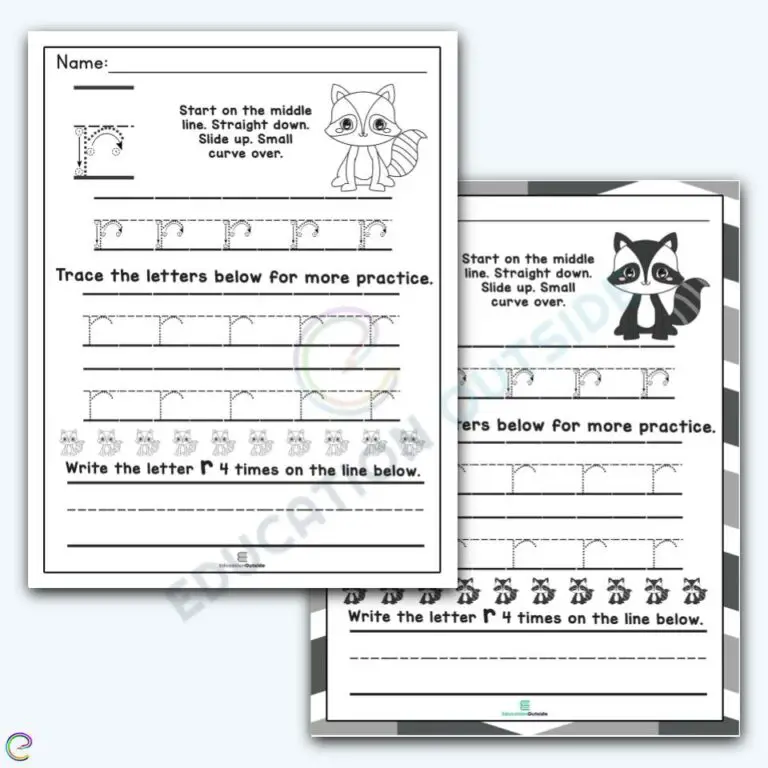 Lowercase Letter r - Tracing Worksheet