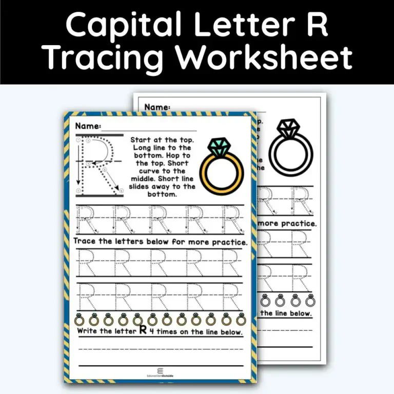Capital Letter R - Tracing Worksheet