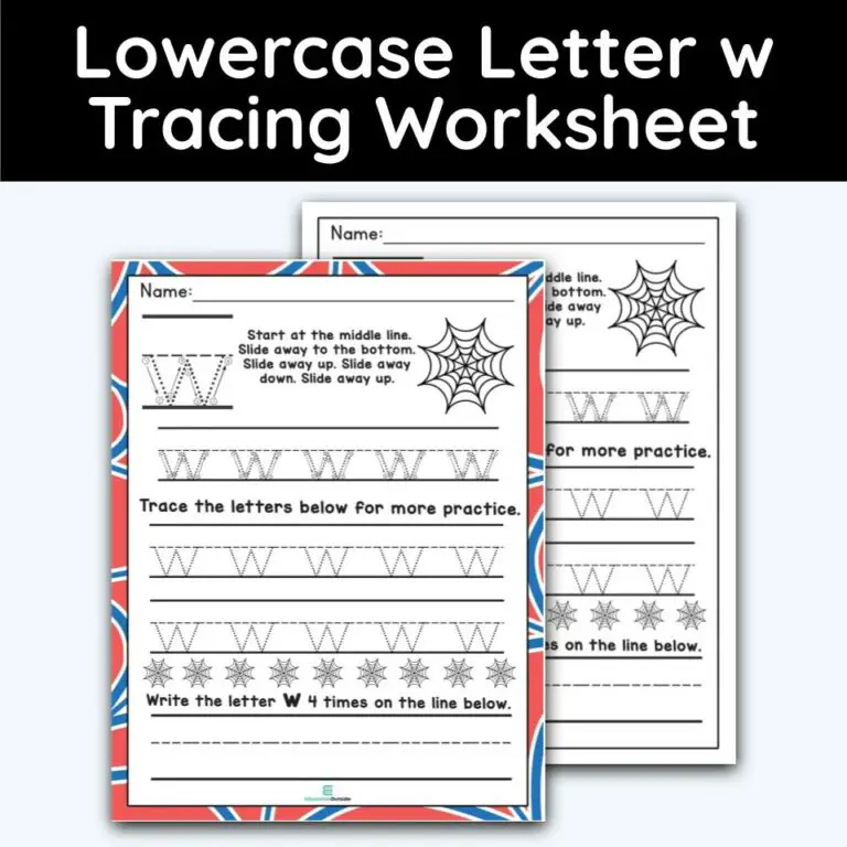 Lowercase Letter w - Tracing Worksheet