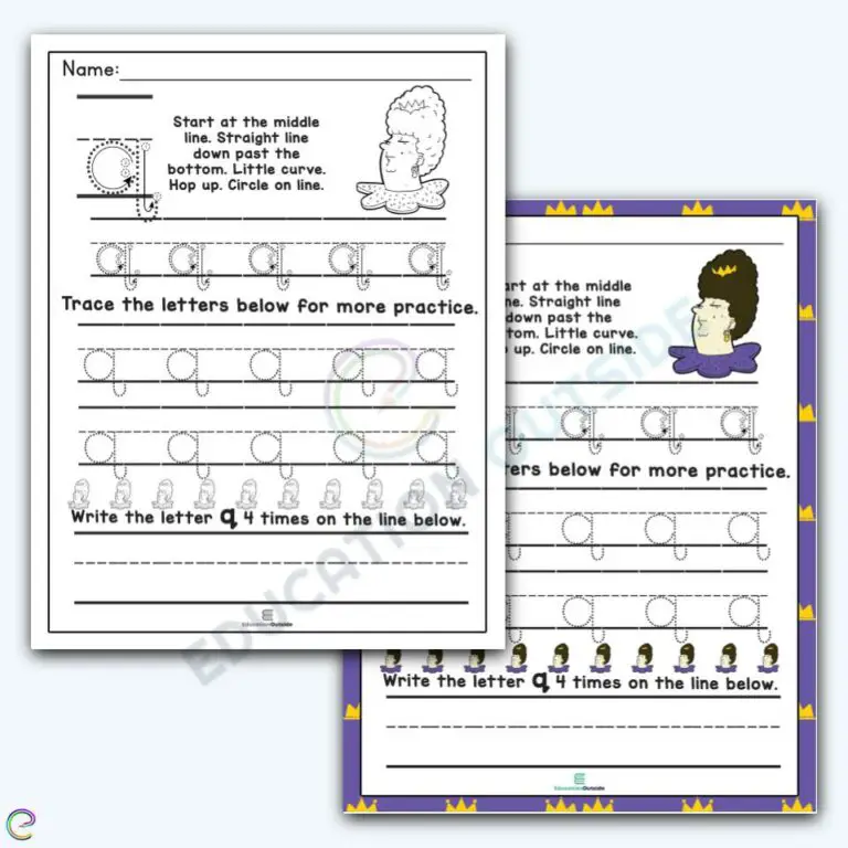 Lowercase Letter q - Tracing Worksheet