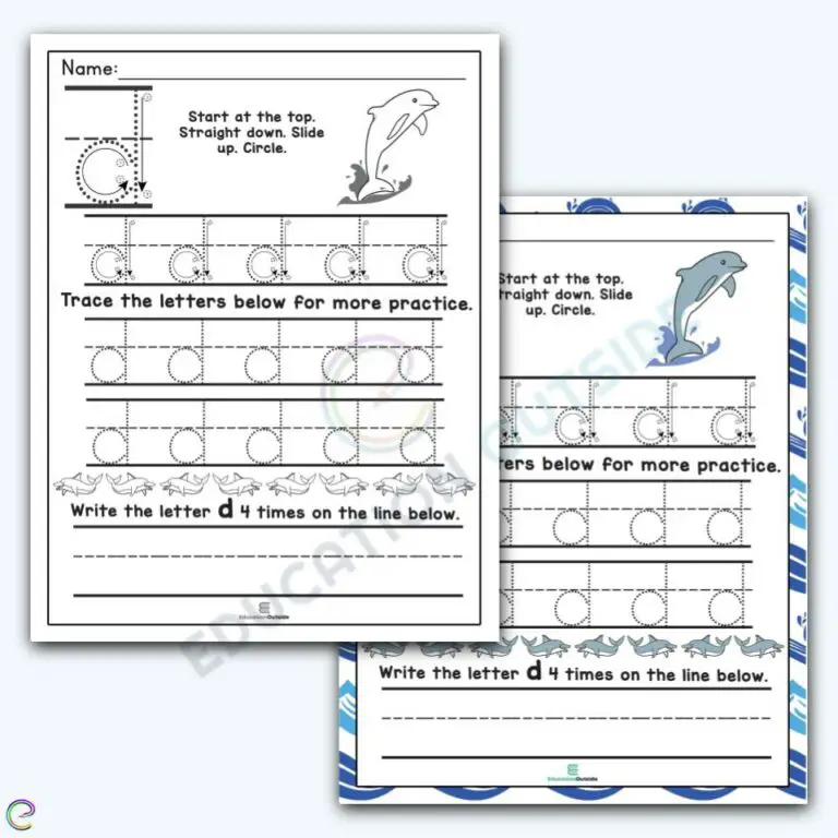 Lowercase Letter d - Tracing Worksheet