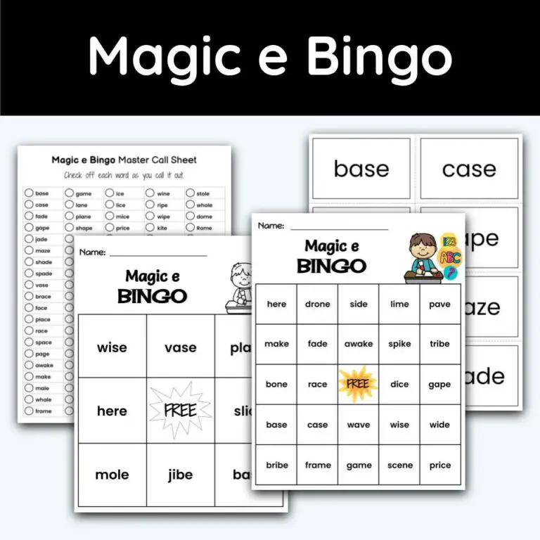 Magic e Bingo - 8 and 24 Square Grids Included!