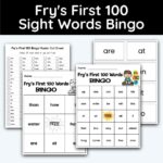 Fry's First 100 Sight Words Bingo - 8 and 24 Square Grids Included!