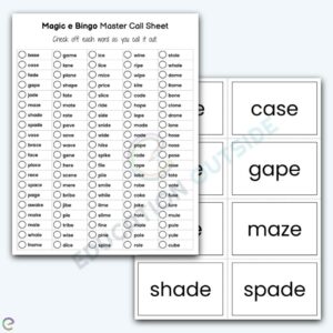 Magic e Bingo - 8 and 24 Square Grids Included!