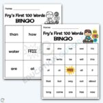 Fry's First 100 Sight Words Bingo - 8 and 24 Square Grids Included!