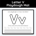 Letter V - Playdough Mats