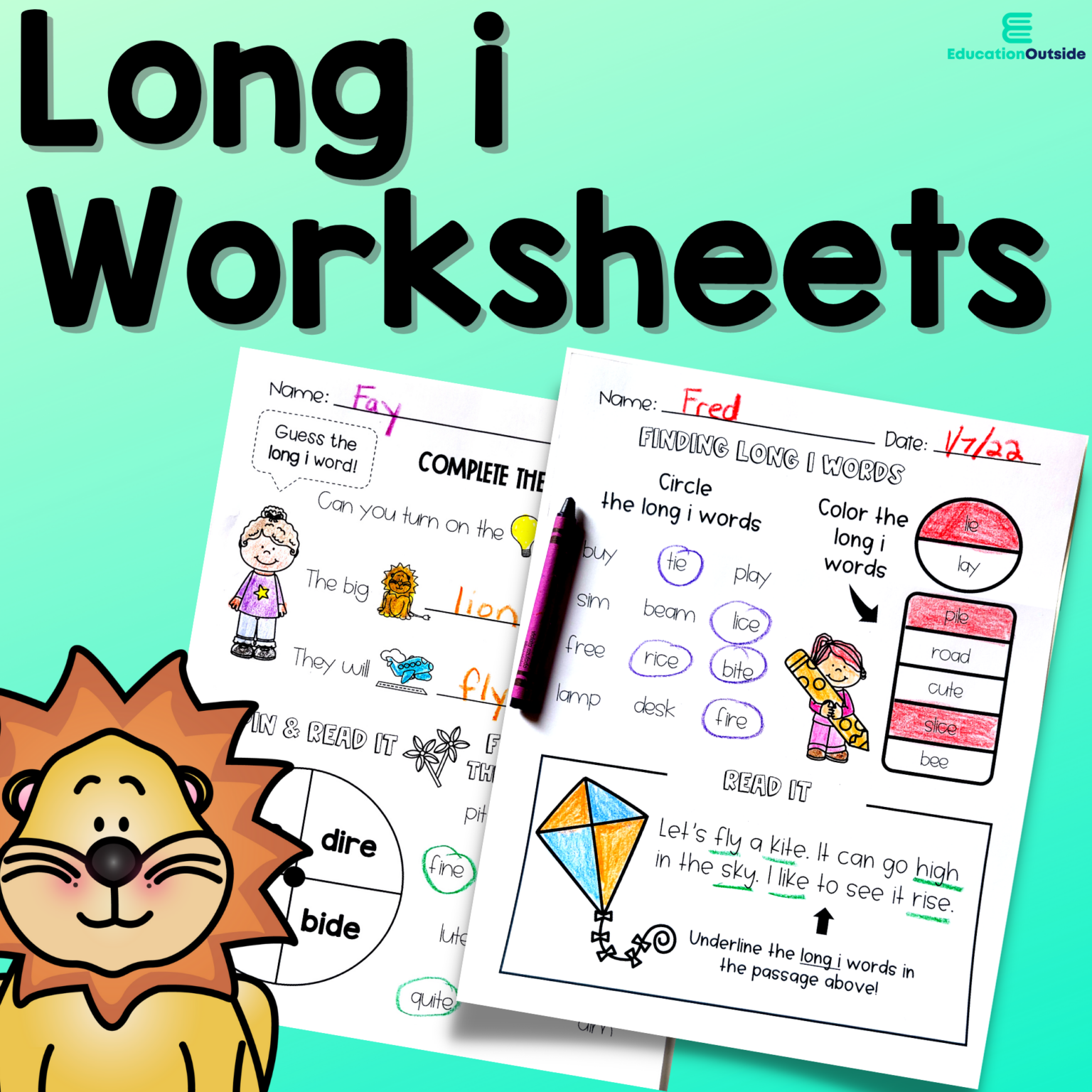 5 Educational, Interactive Long i Worksheets - No Prep Printables (2023 ...