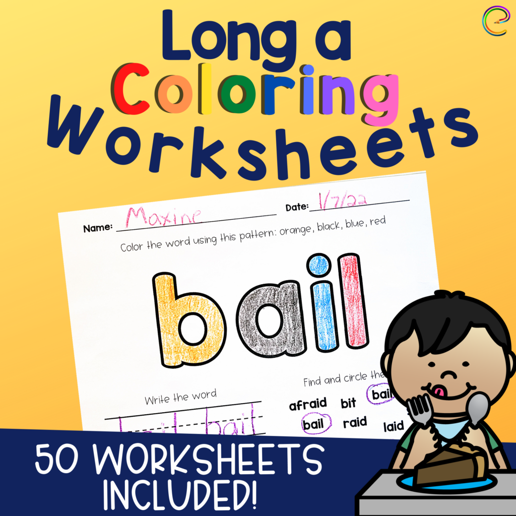 Long a Coloring Worksheets - 50 Worksheets Included!